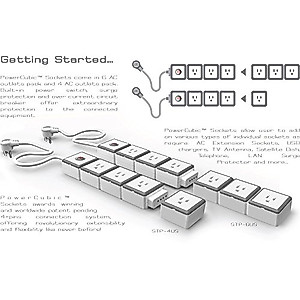 OneAdaptr Stack 6 US AC Outlet Surge Protector - Detachable & Interchangeable 6 AC Outlet Power Strip