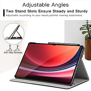 ZtotopCases for Samsung Galaxy Tab S10 Ultra 2024/S9 Ultra 2023/S8 Ultra 2022 Case,14.6" Premium PU Leather Cover with S Pen Holder,Pocket/Multi-Angles for Tablet S10 /S9/S8 Ultra Tablet, Black