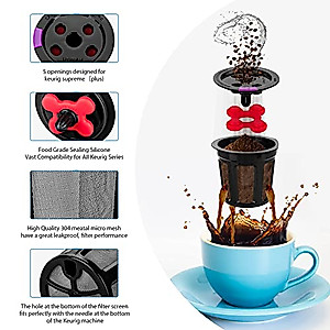 4 Packs Reusable K Cups for Keurig Multistream Technology, LivingAid Universal Fit Keurig Reusable Coffee Pods Filters Leakproof, Stainless Micro Mesh Refillable K Cups for Keurig 2.0 & 1.0 Brewers