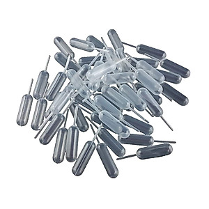 Yueton 50pcs Clear 4ml Liquid Dropper Pasteur Pipette, Plastic Squeeze Transfer Pipettes