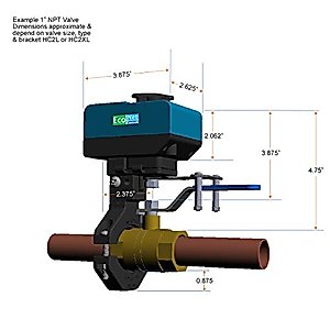 EcoNet Controls EVC300-HCLXL-SK3, Bulldog-JW WIFI Valve Robot, Leak Detection & Prevention, automatic water shutoff, Easy to Install, No Plumbing Required! Valves up to 1.5"