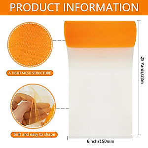 CEOWOIUN Orange Tulle Fabric Roll 6 Inch by 25 Yards Sheer Tulle Netting Spool Tulle Ribbon for Tutu Skirt Gift Wrapping Wedding Party Ornaments DIY Crafts