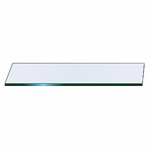 Rectangle Floating Glass Shelf - 6" x 30" Inch - 3/8" Inch Thick - Flat Polished