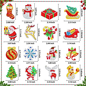 Christmas Diamond Painting Art Kits,Christmas DIY Diamond Painting Keychain,Christmas Ornament Deocr Kits for Adults Kids Crafts Christmas Gift