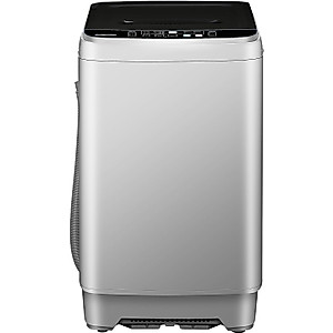 DUOSI Full Automatic Washing Machine, 15.6 lbs Top Load Portable Washer with Drain Pump, LED Display with 10 Programs & 8 Water Levels Selections, Ideal for Apartment, Dorm, RV