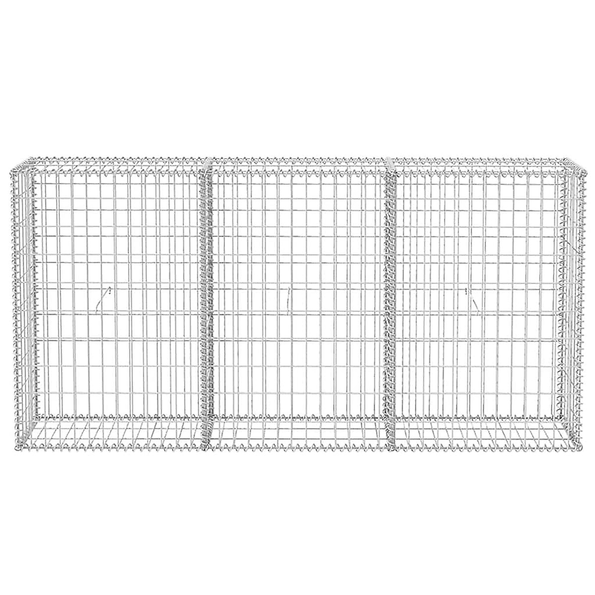 GOLINPEILO Fence Panel Outdoor Privacy Fence Screen Gabion Basket for Retaining Wall Block Gabion Cages Outdoor Decorative Fences Fencing for Yard, Silver Galvanized Steel 78.7"x11.8"x39.4" -A