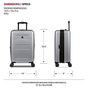 SwissGear 8020 Hardside Expandable Luggage with Spinner Wheels, Ultimate Grey, 3-Piece Set (18/24/27)
