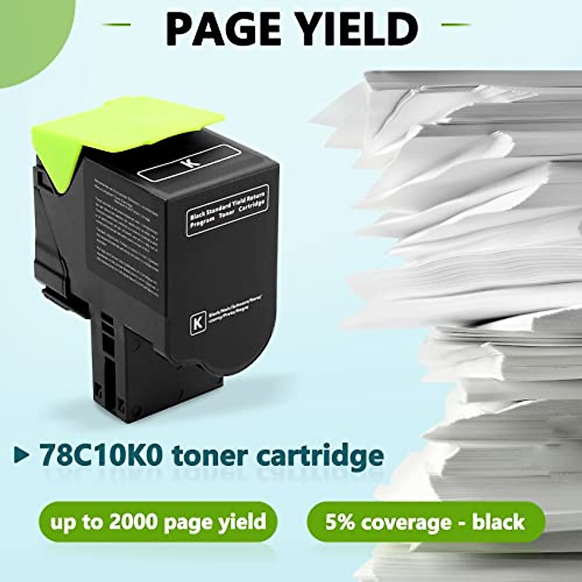 78C10K0 Toner Cartridge Compatible with lexmark CS421 CX421 CS421DN CS521 CX521 CS521DN CS522 CX522 CS522DE CS622 CX622 CS622DE CX622ADE CX625 CX625DE CX625ADHE Printer, 2000 Page Yield - Black