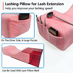 Puransen Lash Pillow for Lash Extensions - Comfortable Velvet Memory Foam Eyelash Pillow, Protect The Neck When Used for Lash Extension Grafting Make Up (Pink)