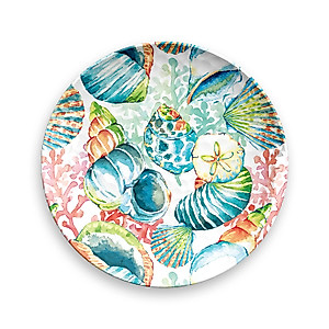 TarHong Sandbar Brights 12 Piece Dinnerware Set for Indoor/Outdoor, Pure Melamine Shatterproof,4 Dinner Plates, 4 Salad Plates, 4 Bowls