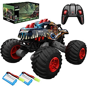 NETNEW Boys Toys RC Cars Tyrannosaurus Dinosaur Monster Trucks for Kids Off Road 20+MPH All Terrain 4WD Remote Control Car 6 7 8 Years Old