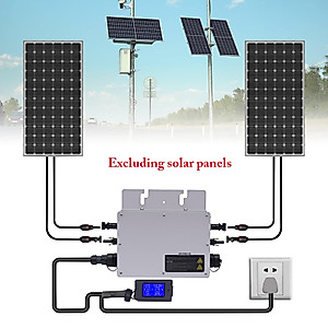 CNCEST 700W Micro Inverter Solar Grid Tie Microinverter IP65 Control Self Cooling 120/230V Automatic Identification Power Inverters,LCD Display Waterproof Solar Grid Tie Micro Inverter DC54V