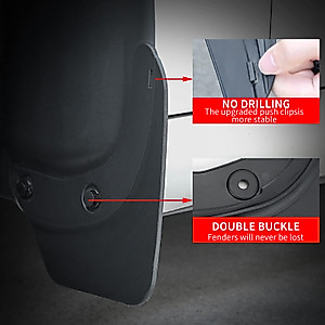 Jawjut Mud Flaps, Compatible with Tesla Model 3 2023,Splash Guard Accessories, No Drilling Required, Black