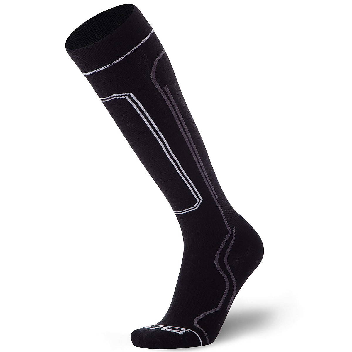 Pure Athlete Ultra-Thin Lightweight Ski Socks - Snowboarding Skiing Sock, Merino Wool (Small, 5 Pairs - Black)