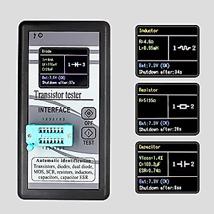 Aideepen Transistor Tester,Atmega328 Mosfet Automatic Checker Detector Capacitor Tester for NPN PNP Transistor Diode Resistor Inductor Capacitance MOS SCR LCR ESR