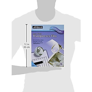 APOLLO Transparency Film for Laser Printers, Black on Clear, 50 Sheets/Pack (CG7060) (VCG7060E)
