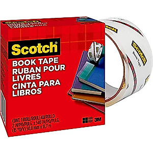 Scotch Book Tape, 2 in x 540 in, Excellent for Repairing, Reinforcing Protecting, and Covering (845)