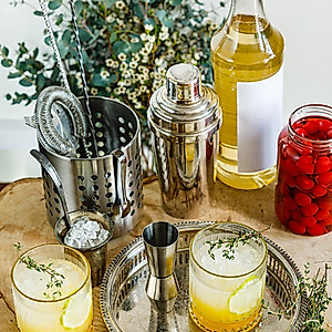 TOPZEA Set of 4 Kitchen Utensil Holder, Stainless Steel Cooking Utensil Organizer Kitchen Tools Flatware Holder Utensil Drying Cylinder Countertop Silverware Caddy