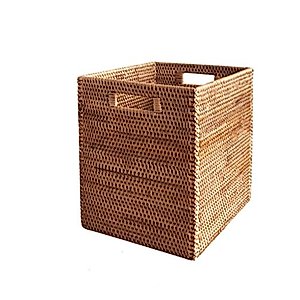 RHXWFDG Storage Basket Storage Baskets Handmade Rattan Laundry Basket Desktop Home Storage Bins are Suitable for Bedroom,Living Room and Office Extra Large Blanket Basket (Color : C)