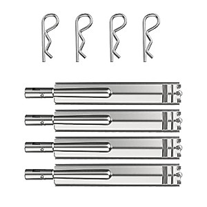 LS'BABQ Grill Burners Replacement Parts for Bull Grill, Cal Flame Aussie Blaze Bakers Chefs Jenn AIR Thermos Turbo CharBroil, 4 Pack Heavy Duty Cast Stainless Steel Bull Grill Burner