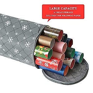 Mocolerno Large Thickened Wrapping Paper Storage Bag [2-Pack] Fits Rolls Upto 40" Wrap Organizers Containers Under Bed Wrapping Paper Storage Container (Gray)