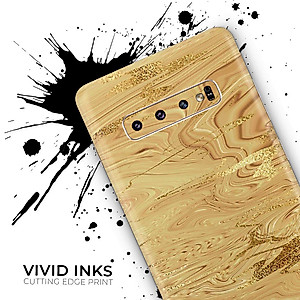 DesignSkinz Molten Gold Digital Foil Swirl V3 Protective Vinyl Decal Wrap Skin Cover Compatible with The Samsung Galaxy S20 (Screen Trim & Back Glass Skin)
