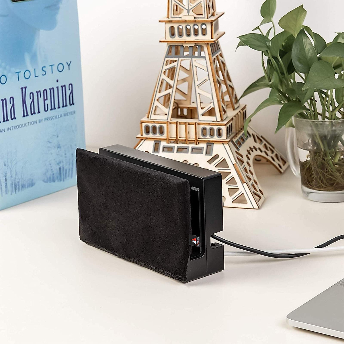 TXEsign Reversible Soft Lining Nintendo Switch Dust Cover Compatible with Nintendo Switch charging dock (Black)