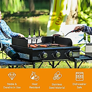 10.7 Inch Stainless Steel Griddle Spatula Holder,Grill Barbecue Tool Rack,Griddle Accessories for Grilling Utensils Scrapers Charcoal Grills,Griddle Tool Holder for Outdoor Camping Picnic BBQ