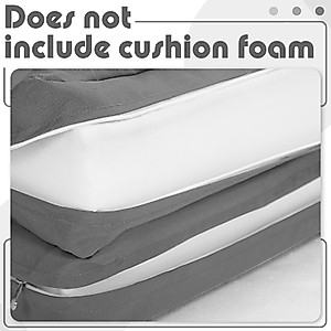 Waterproof Chaise Lounge Cover (Not Includes Cushion) 72x21x3in Outdoor Cushions Slip Covers Cushion Slipcovers Lounge Chair Cover with Zipper Ties for Outdoor Lawn Patio(Light Gray, 1 Piece)