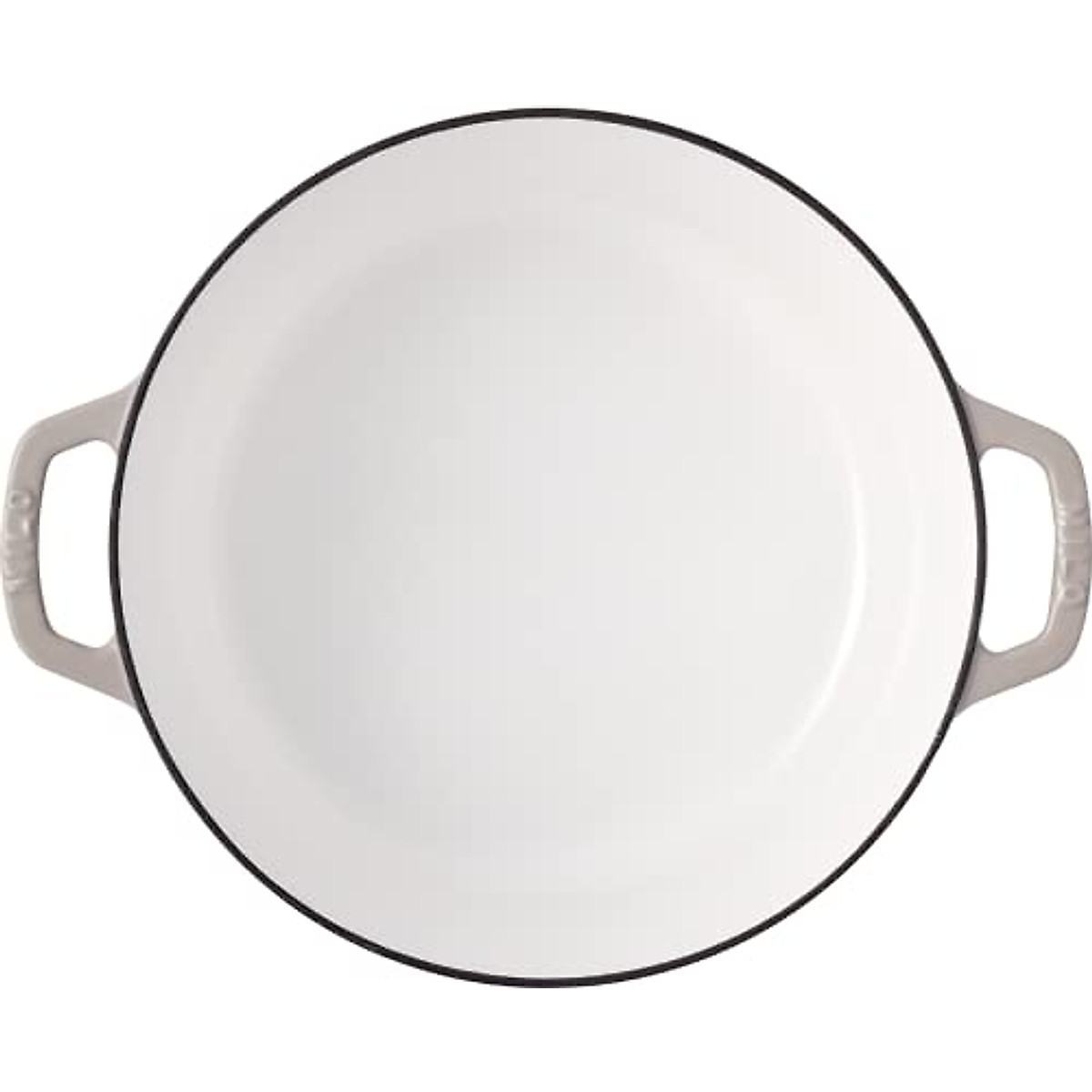 Milo by Kana 5.5-quart Enameled Cast Iron Dutch Oven with Lid | Premium Casserole Cooking Pot | Enamel Coating Inside and Out | Oven Safe and Dishwasher Friendly (Pebble with Gold Knob)