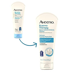 Aveeno Eczema Therapy Daily Moisturizing Body Cream for Sensitive Skin, Soothing Eczema Relief Cream, Colloidal Oatmeal & Ceramide for Dry & Itchy Skin, Steroid- & Fragrance-Free, 7.3 oz