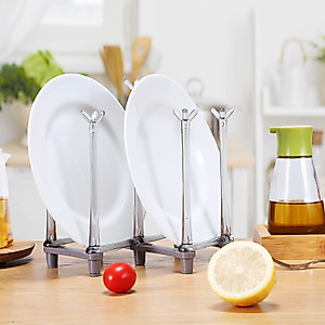 MRT Retractable Cup Drying Rack, Retractable Drying Rack and Sports Bottle Drainer Stand, Plastic Bag Drying Rack and Mug Tree with Antiskid Bottom for Kitchen Countertop(Gray)