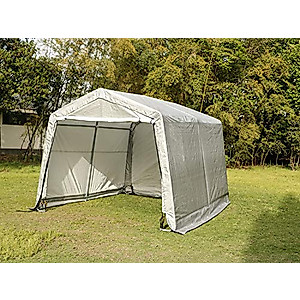 WALCUT Carport Garage Car Canopy Tent for Patio Garden Storage Large Portable Heavy Duty Grey 10 x 10 x 8 Feet Peak Roof Auto Shelter Outdoor Sheds