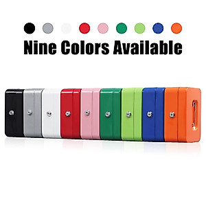 KYODOLED Medium Cash Box with Money Tray,Small Safe Lock Box with Key,Cash Drawer,7.87"x 6.30"x 3.54" Black Medium