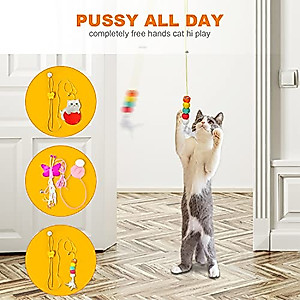 PETNEW Hanging Cat Toys for Indoor Cats,Kitten Toys 3Pack Retractable Cat Toy Rope,Hanging Door Bouncing Cat Toy ,Interactive Cat Toys for Exercise