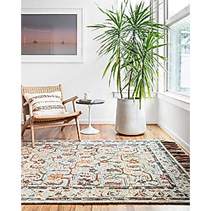 Loloi II Elka Collection ELK-01 Sky/Multi, Transitional 5'-0" x 7'-6" Area Rug