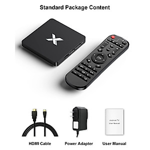 TV Box Android OS 4GB RAM 32GB ROM Quad-Core Cortex-A53 CPU Smart Media Player 2.4G 5G Dual Band WiFi Bluetooth 5.0 HDMI 4K Set Top Box for TV with Ethernet 10/100M