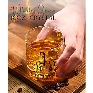 comfit Engagement Gifts for Couples - Bridal Shower Gifts - Wedding Gifts for Bride and Groom, His and Hers, Newlywed - Wine&Whiskey Glass Gift for Mr and Mrs