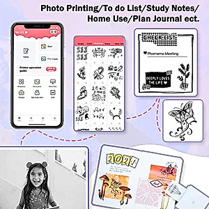 Pocket Thermal Printer, Mini Printer Shipping Label Printer Portable Printer for Shipping Packages Postage Address Home Small Business (Pink)