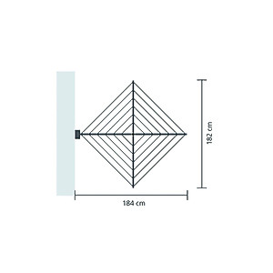 Brabantia - WallFix Dryer - with Protective Storage Box - Space Saver - Laundry Rotary - Retractable - Wall Mounted - Clothes Drying Rack - Outdoor - Metallic Grey - 24m