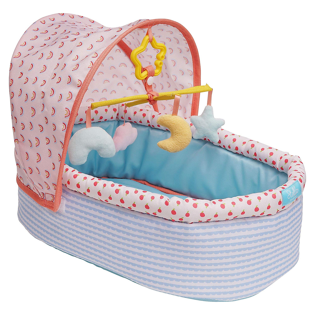 Manhattan Toy Stella Collection Soft Baby Doll Crib with Removable Canopy and Mobile for 12" to 15" Baby Dolls
