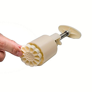 Dadam Cookie Press Mid-Autumn Festival Hand-Pressure Moon Cake Mould with 6 Pcs Mode Pattern for 1 Sets - 50g Cookie Stamp Mooncake Mold Set - Cookie Stamps DIY Decoration Press Cake Cutter