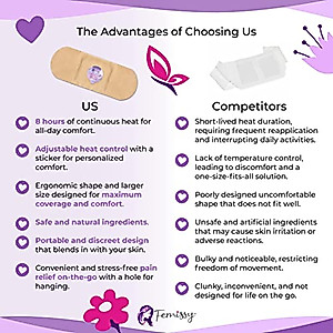 Period Heating Patches for Menstrual Cramps Based on Flow Strength, 10 Period Patches for Weak & Normal Flow with Herbs & Oils for Pain Relief; Disposable Stick On Heat Patches for Cramp Free Period