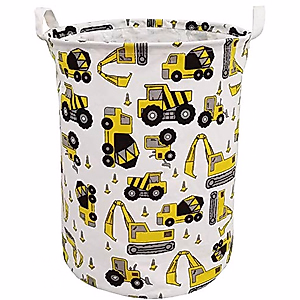 Storage Baskets Waterproof Foldable Organizer Large Storage Bins for Dirty Clothes Home and Office Toy Organizer Laundry Hamper(Excavator)