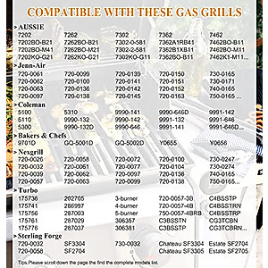 Cast Stainless Steel Grill Burner Replacement(4 PCS), SS304 Heavy Duty Outdoor BBQ Gas Grill Burners, Compatible with CIT CITSS CIT-SS 23301 Aussie Bull Jenn-Air Nexgrill TURBO(5-Year Warranty)