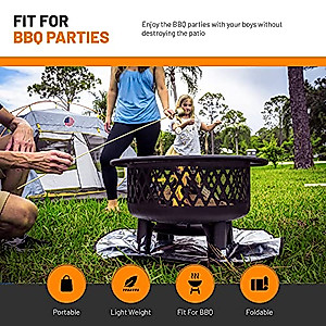 Xapler Fire Pit Mats 5 Layers (36" Round) for Under Fire Pit & Grill - Perfect Fireproof Mat for Under Fire Pit - Waterproof & Resists Up to 2000°F - Fire Pit Mat for Deck, Campsite & Grass