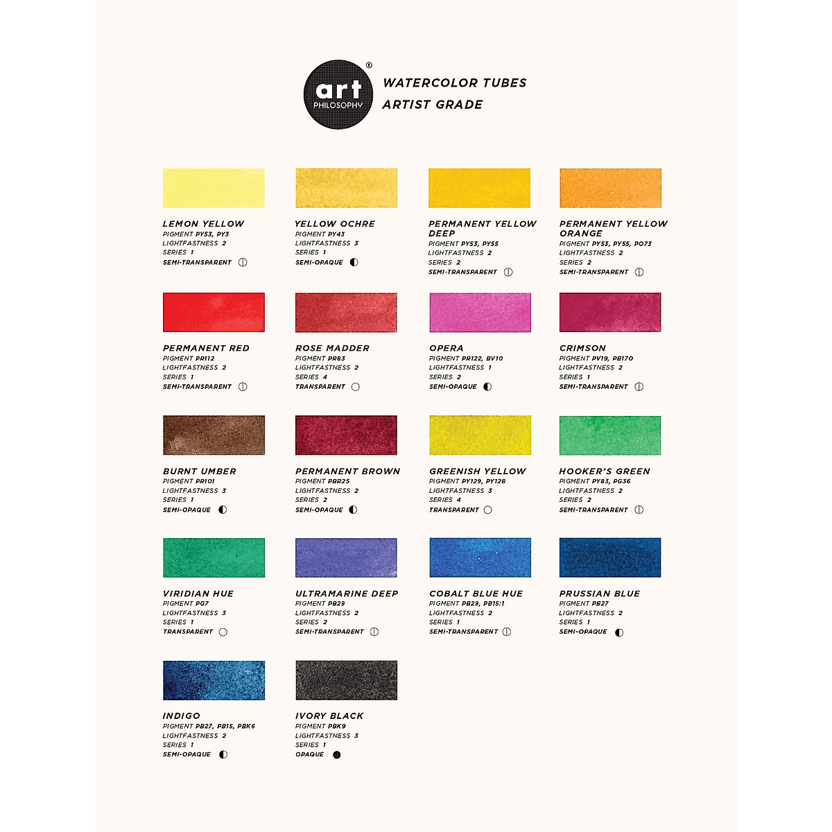 Art Philosophy® Artist Grade Watercolor Tubes Prussian Blue