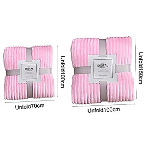 areclern Soft Blanket Fuzzy Blanket Polyester Throw Blanket for Couch Winter Warm Blanket for Home, Car Bright Yellow 70 * 100cm 1#