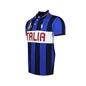 Ralph Lauren Polo Mens Custom Slim Fit Country Polo- Spring 2019 (Large, Italy Blue)
