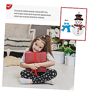 Alasum 1 Set Dress up Christmas Snowman Christmas Kids Suits Felt Snowman Game Christmas Detachable Ornaments Christmas Snowman Games Set DIY Xmas Snowman Accessories Felt